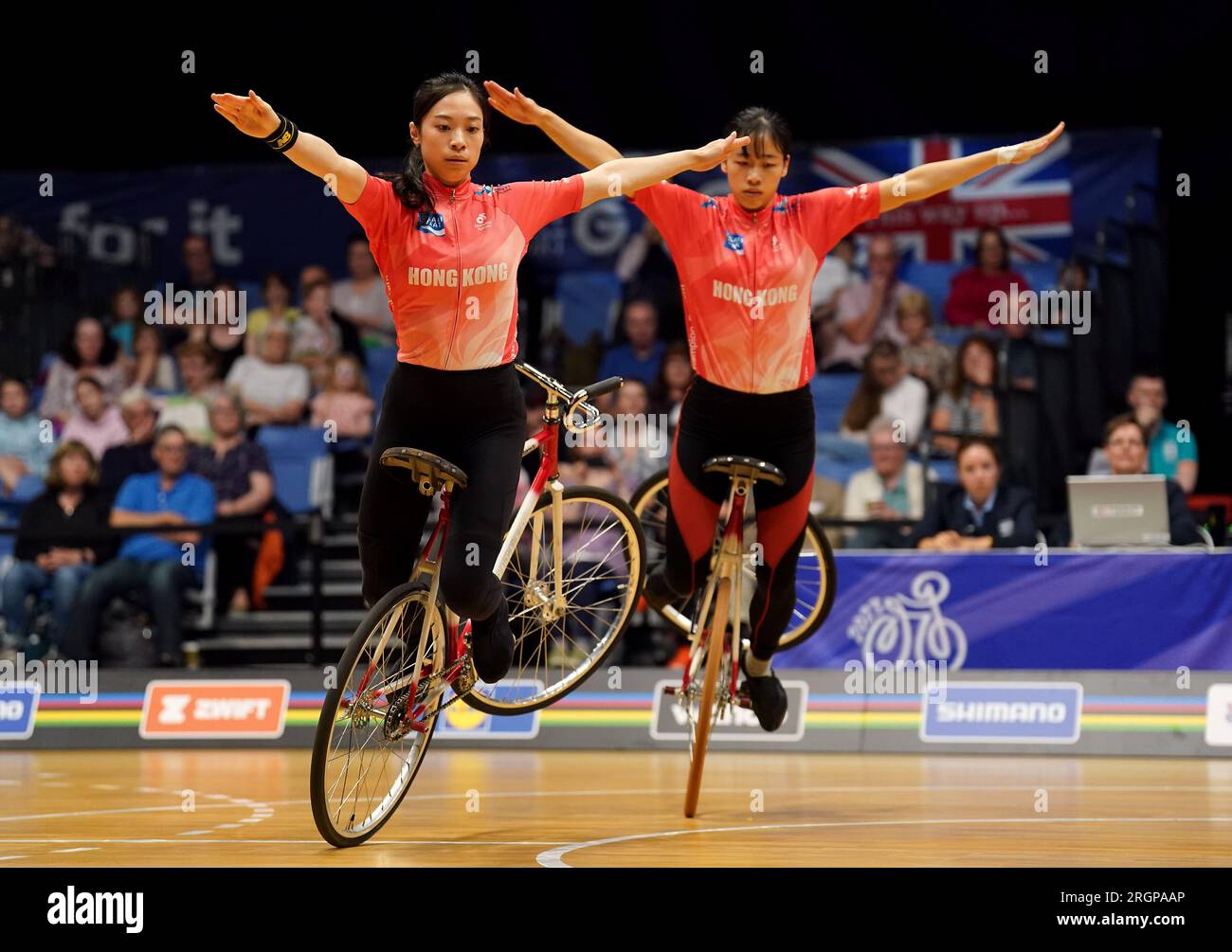 Hong Kong compete in the Women’s Elite Artistic Cycling Pair ...