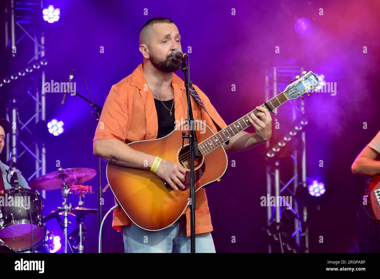 Music performance band group singer stage festival hi-res stock ...