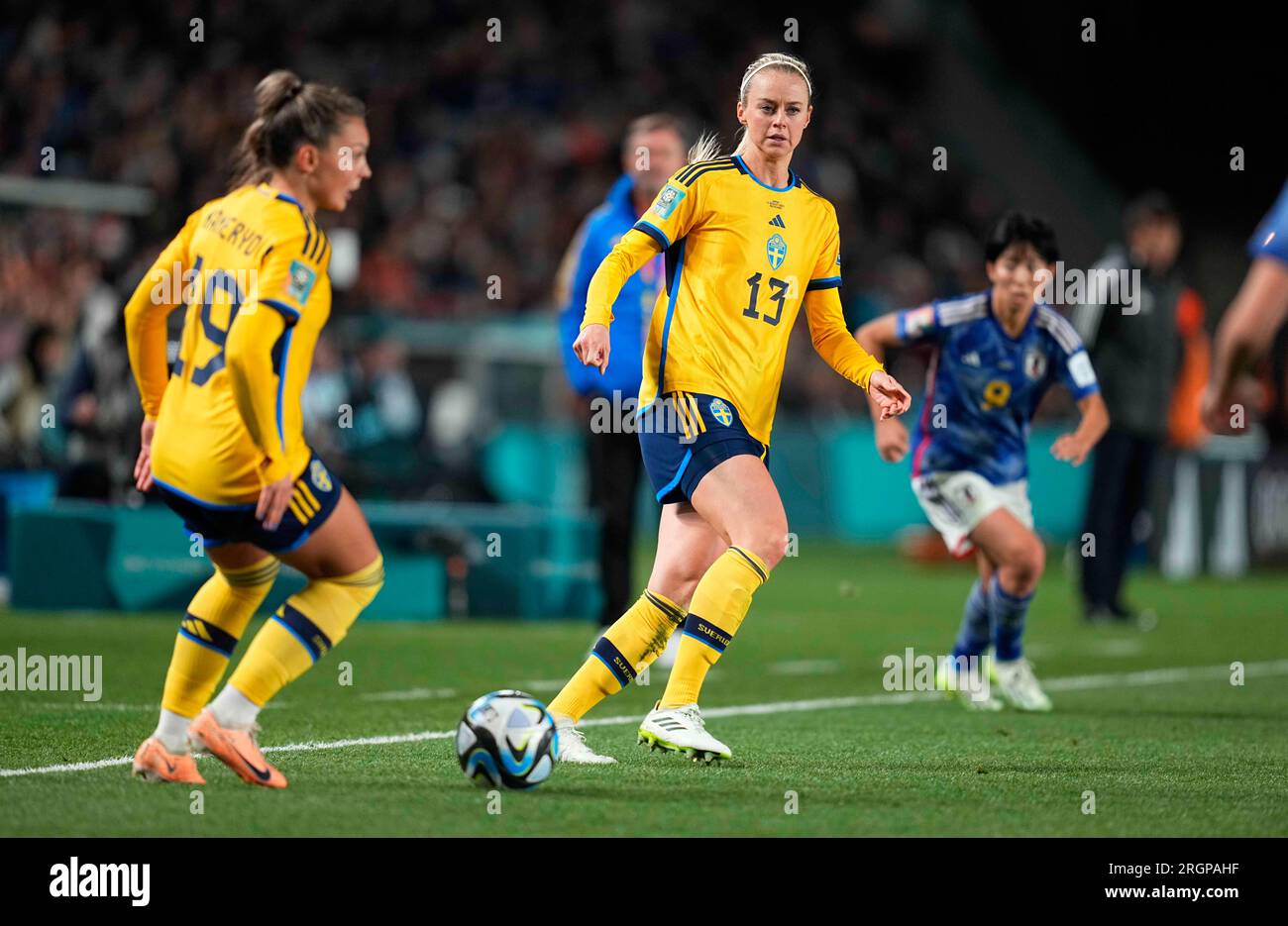 August 11 2023: Amanda Ilestedt (Sweden) controls the ball during a ...