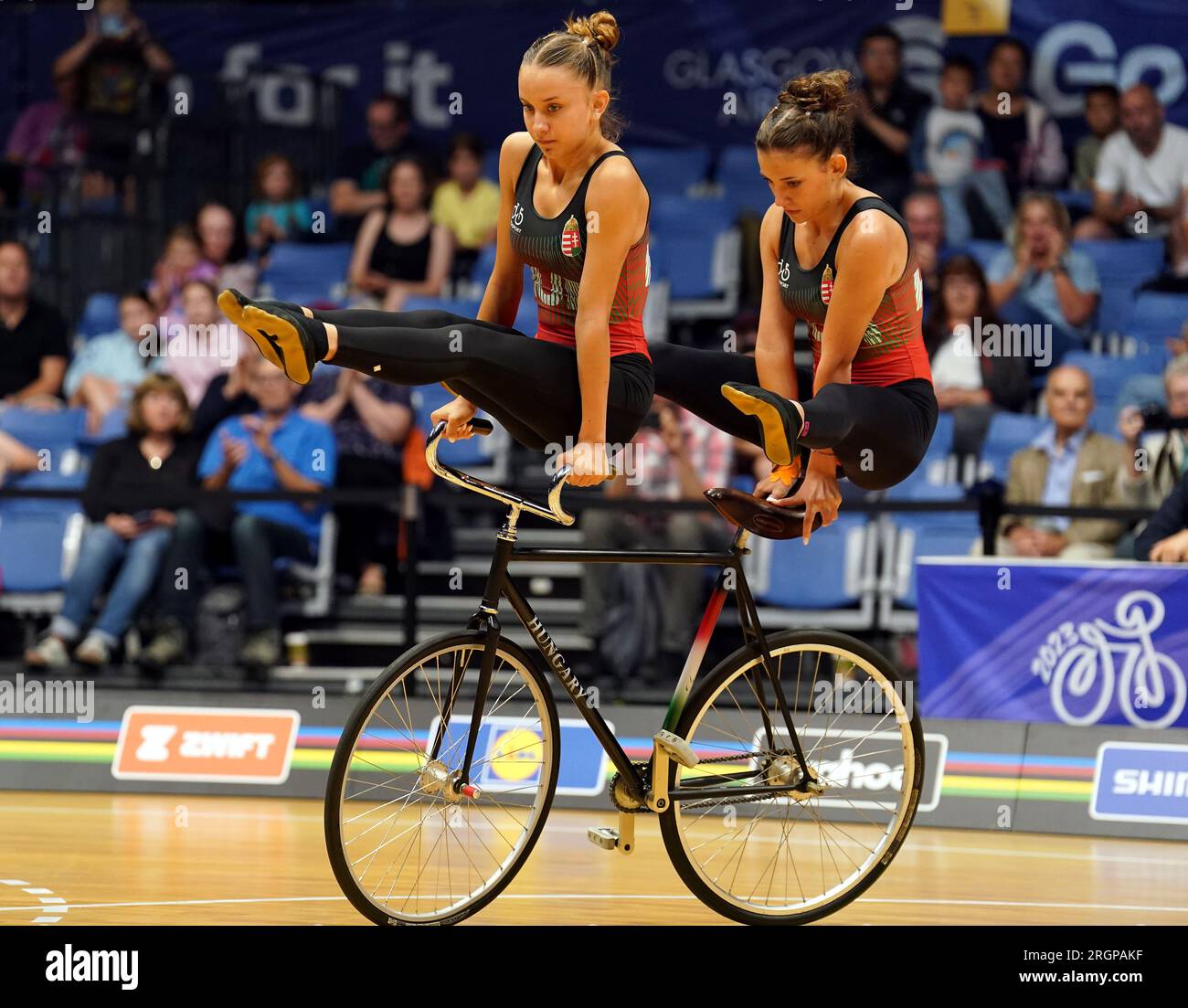 Hungary compete in the Women’s Elite Artistic Cycling Pair ...