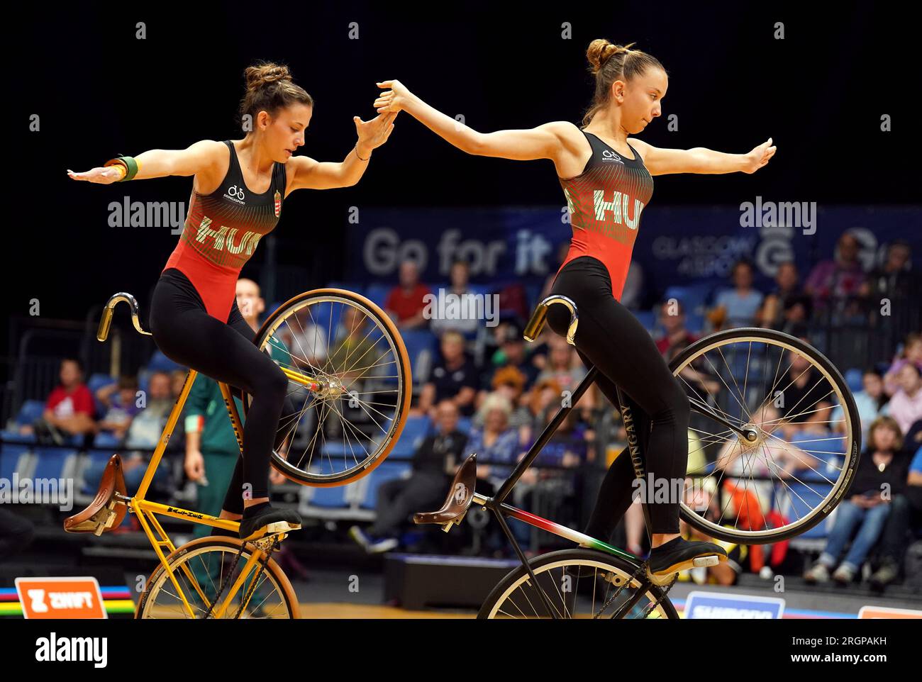 Hungary compete in the Women’s Elite Artistic Cycling Pair ...