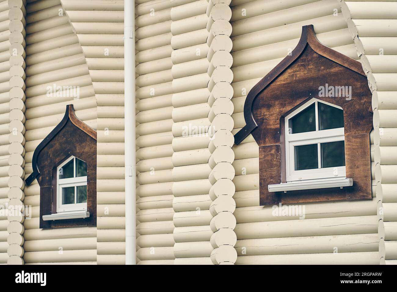 Architectural structure. Windows in the house. The facade of the ...