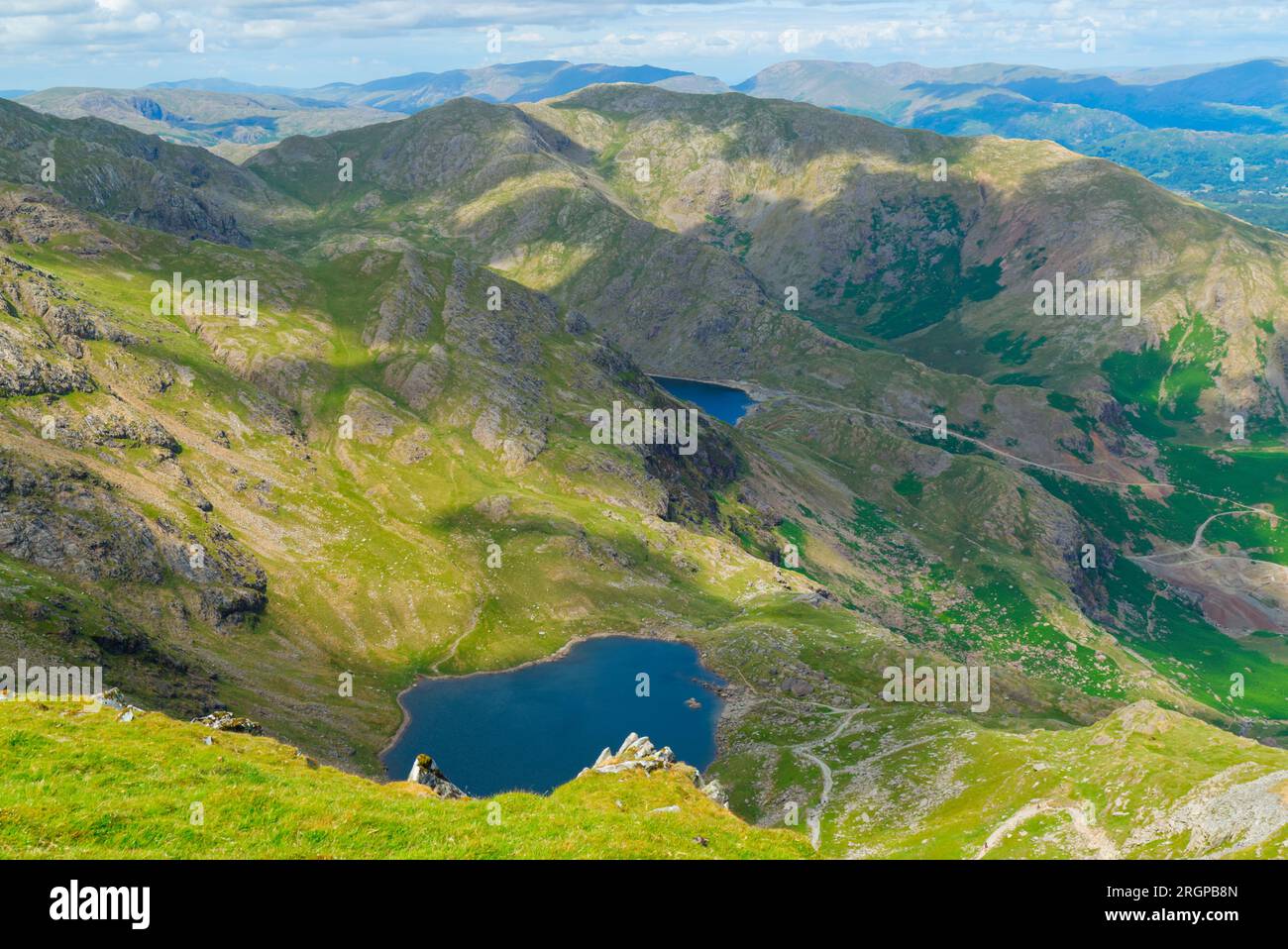 View of Coniston fells including Wetherlam, Cumbria Stock Photo - Alamy
