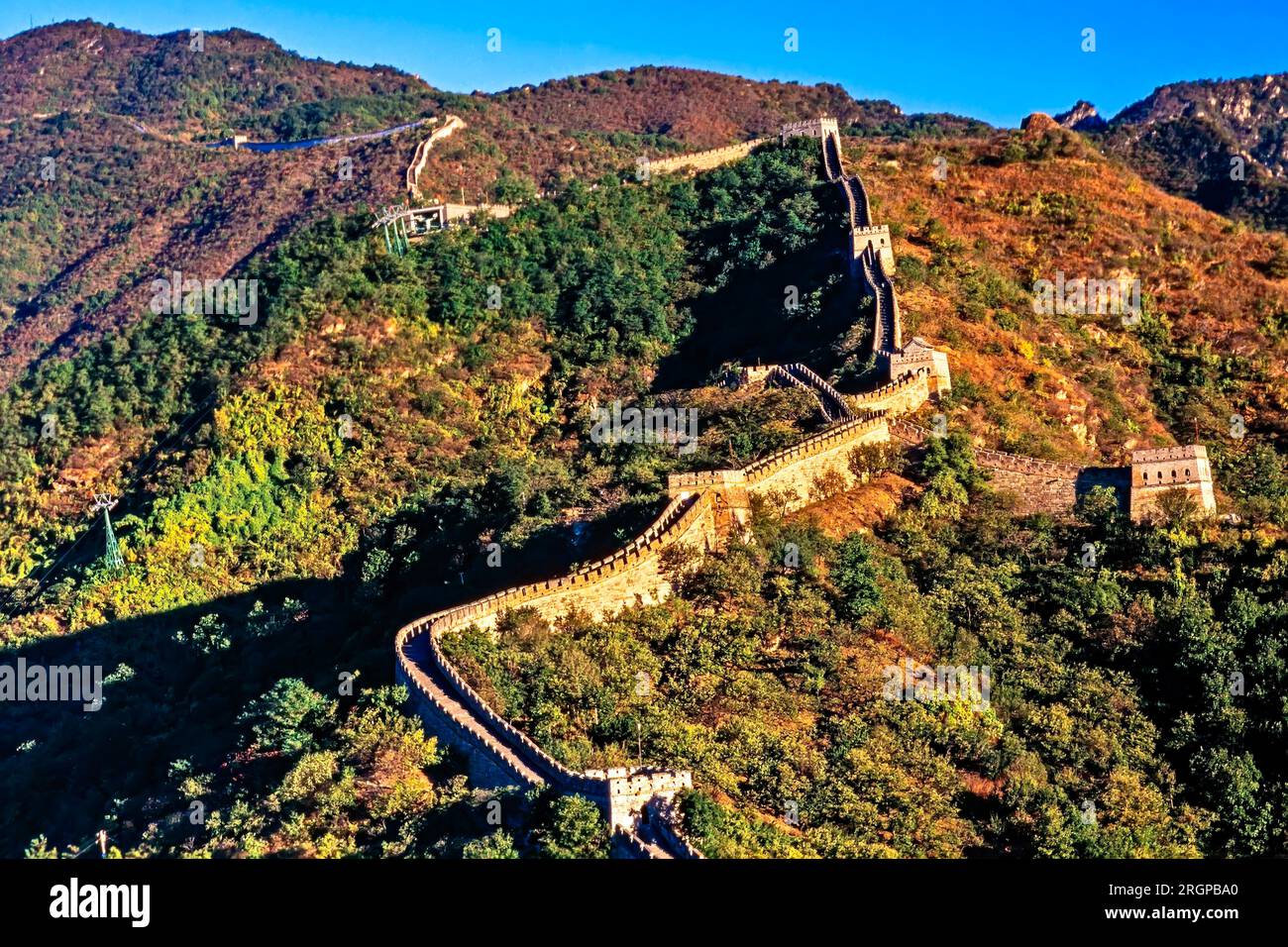 Landscape view of Great Wall of China, Mutianyu, Beijing Stock Photo ...