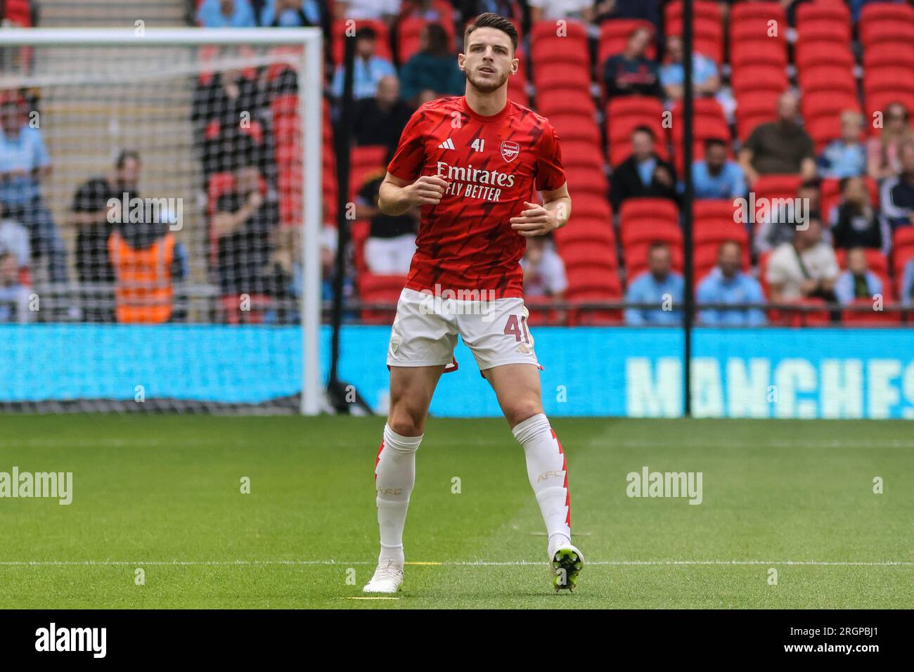 Declan Rice of Arsenal warms up - Arsenal v Manchester City, FA ...
