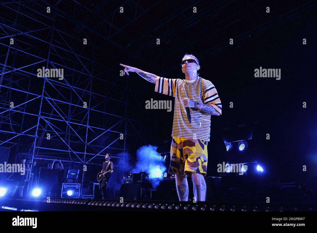 Lanciano, Italy. 03rd Aug, 2023. Italian rapper Jacopo Lazzarini, aka ...