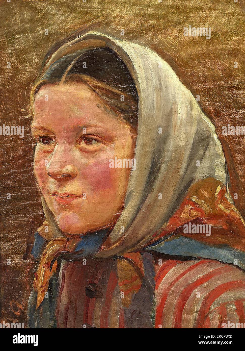 Portrait of a fisher girl. between 1867 and 1927 by Michael Peter ...