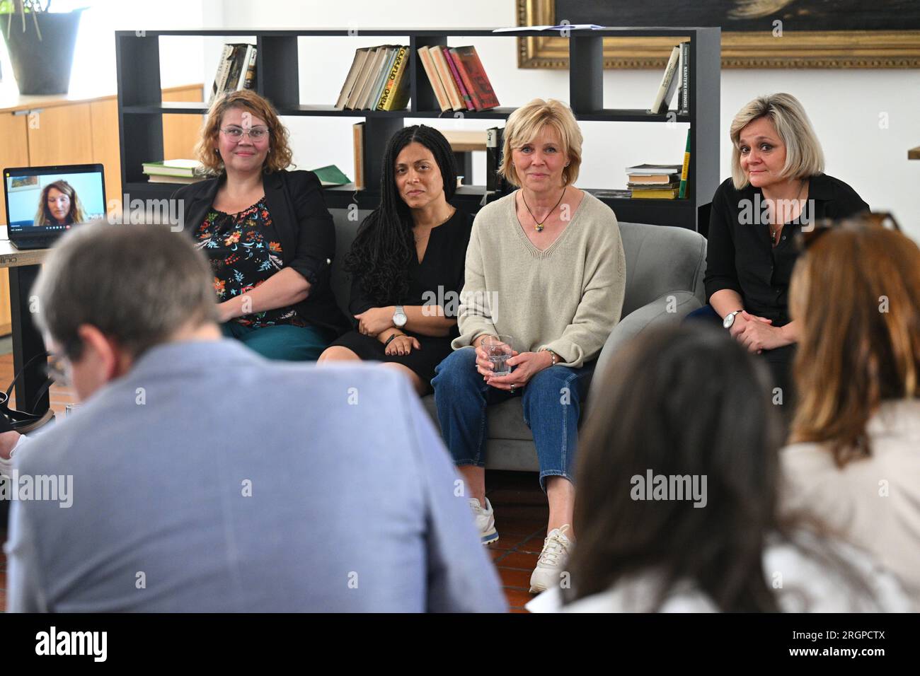 President Pavel's wife Eva Pavlova (second from right) introduces her ...