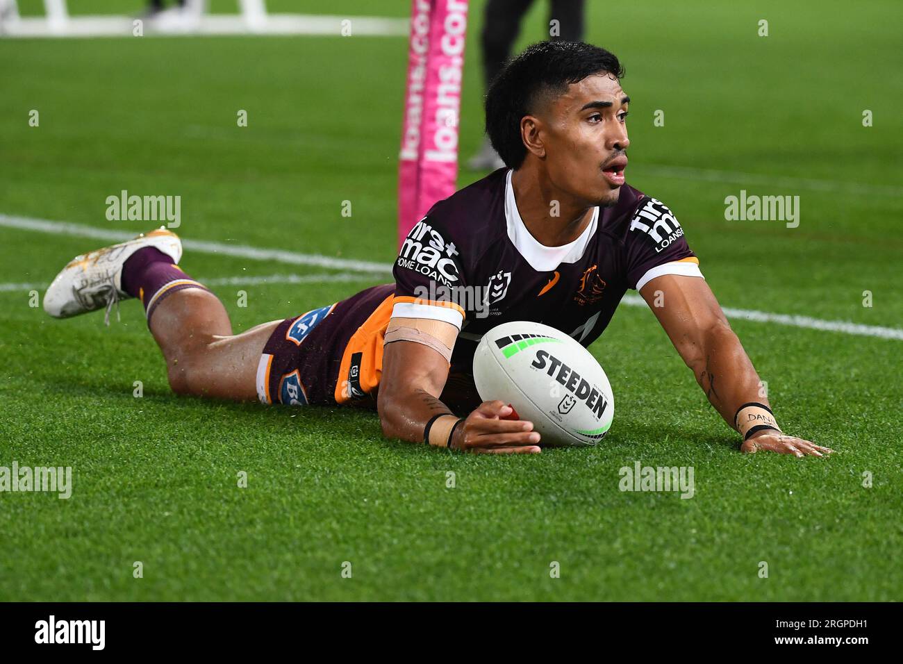 Brisbane, Australia. 11th Aug, 2023. Deine Mariner of the Broncos ...