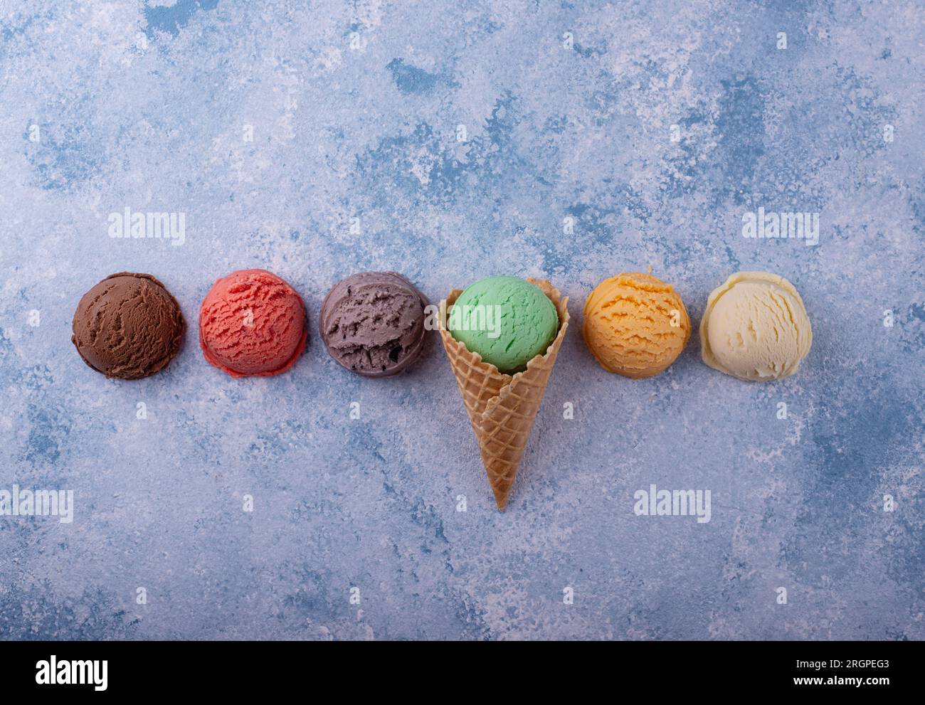 Assortment of different taste of ice cream Stock Photo - Alamy