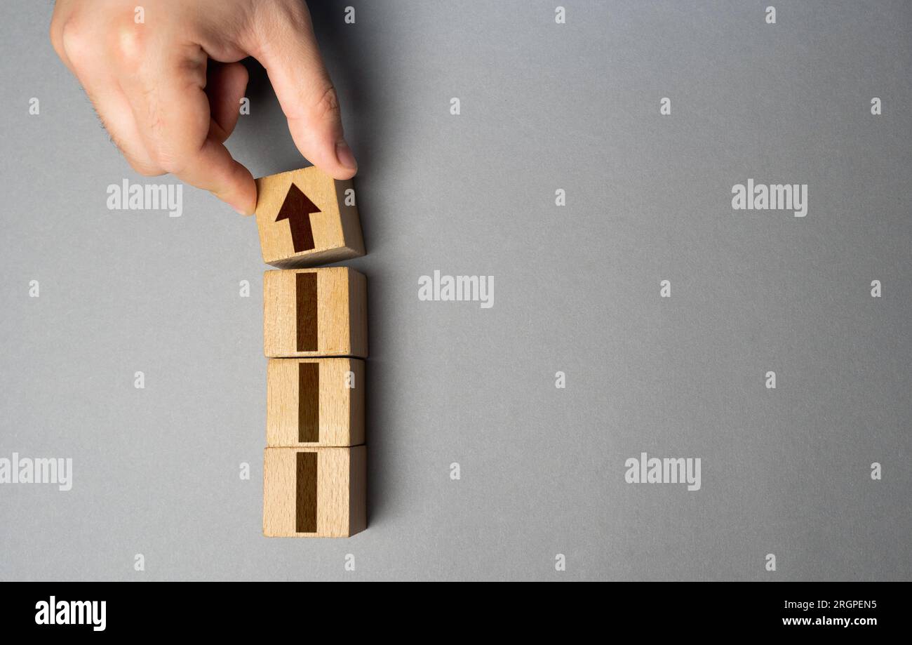 Grow and reach the goal. Metaphor for achieving a task. Climb to ...