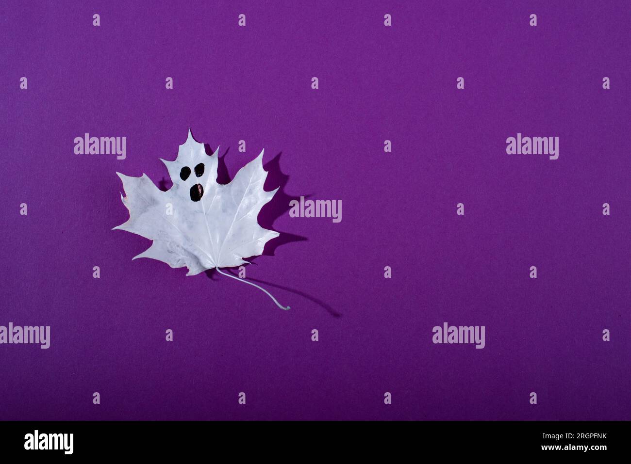 Halloween ghost from autumn leaves Stock Photo - Alamy