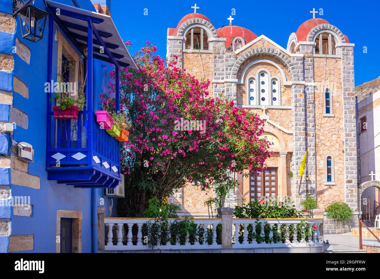Picturesque village of Agia Marina, windmills and castle of Panteli in ...