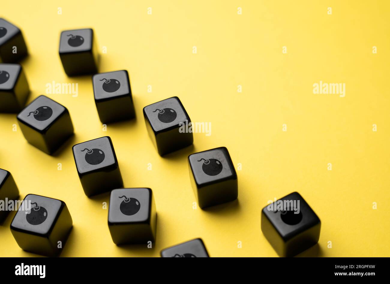 Area of danger through bombs. Concept of difficulties and danger. Place ...