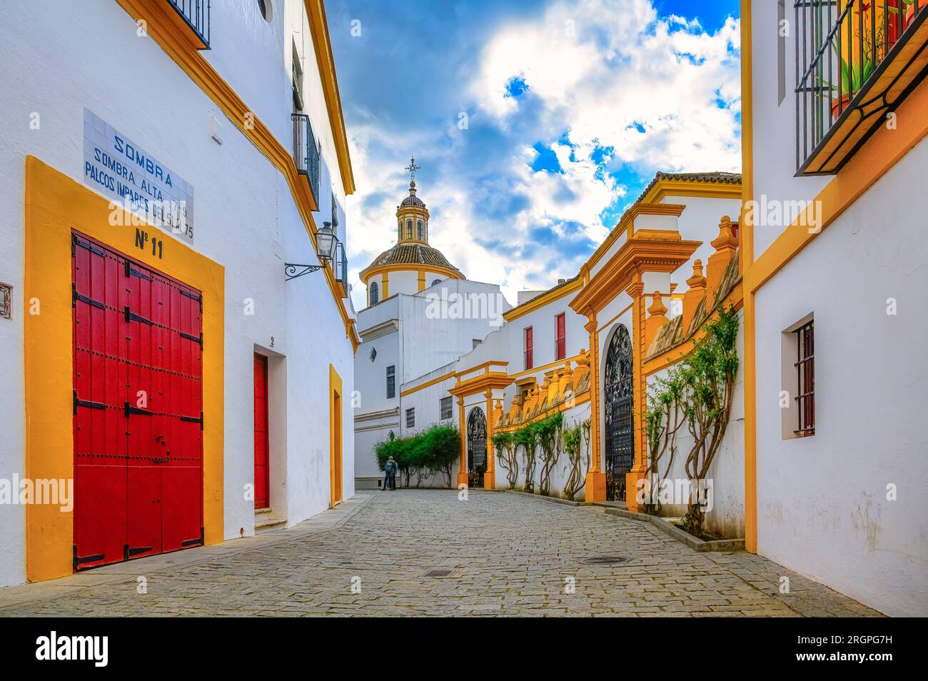 Seville, Spain, Exterior walls and architectural features of the ...