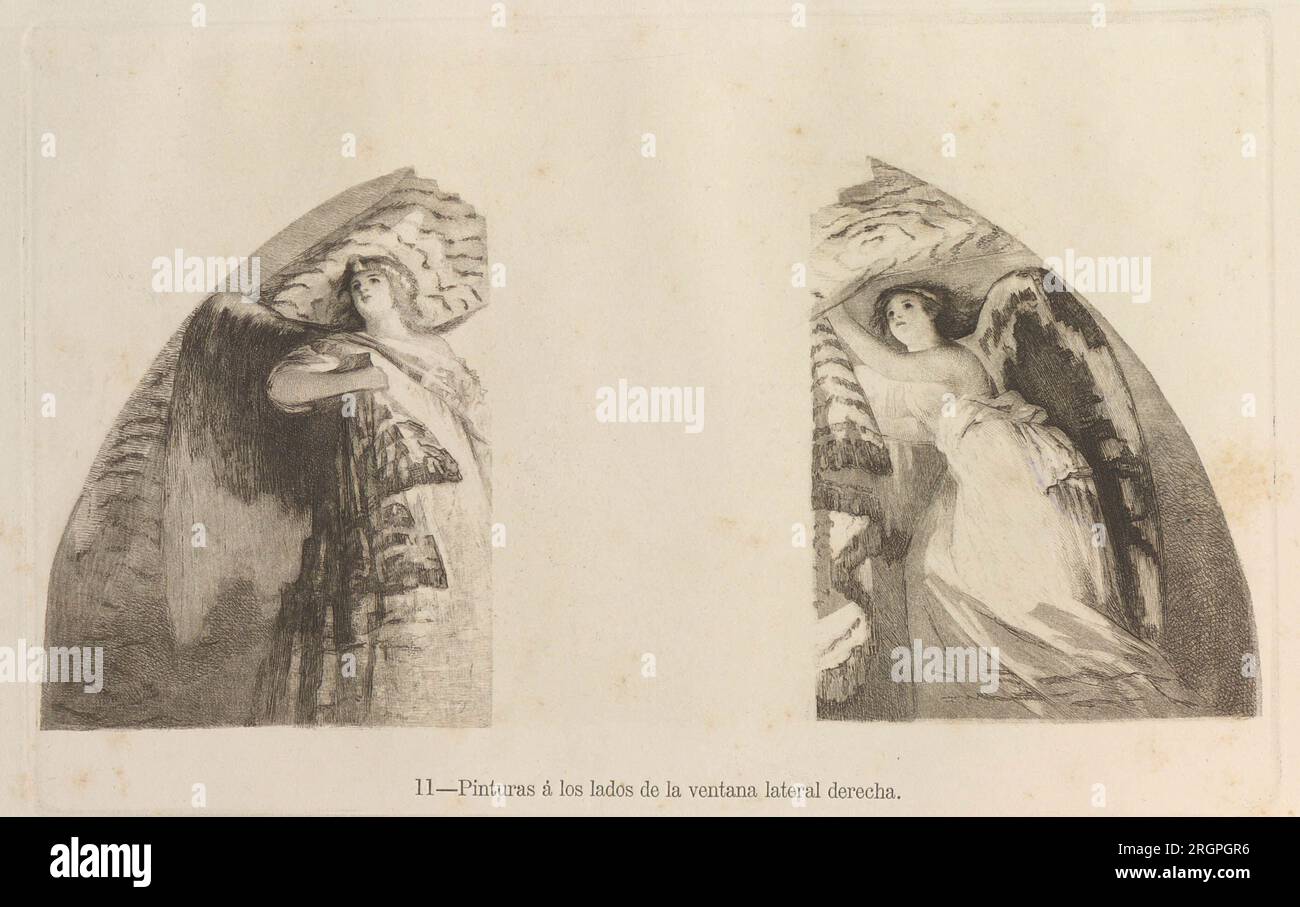 "Paintings on the sides of the right side window Stock Photo - Alamy