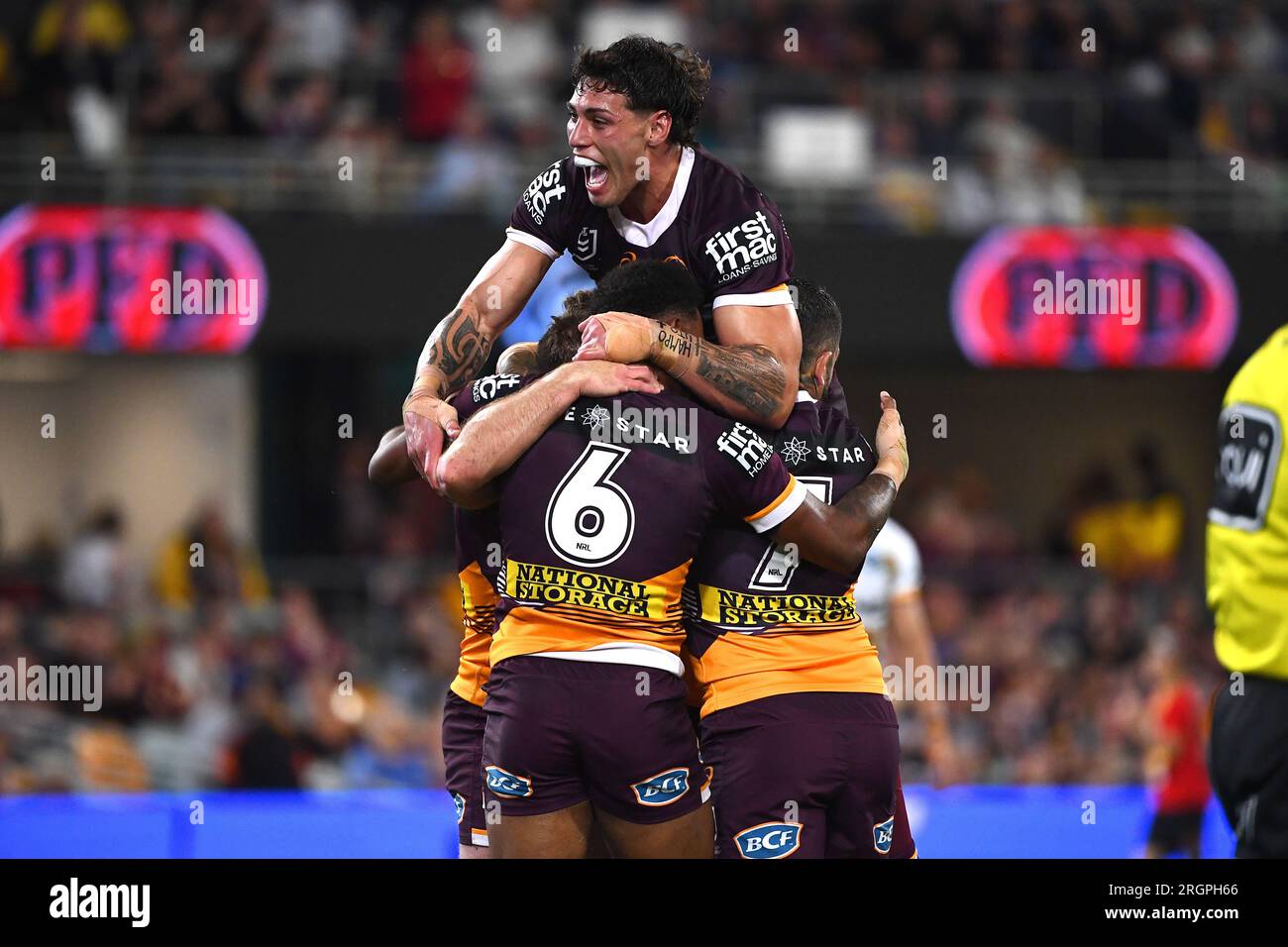 Brisbane, Australia. 11th Aug, 2023. Jordan Riki of the Broncos ...
