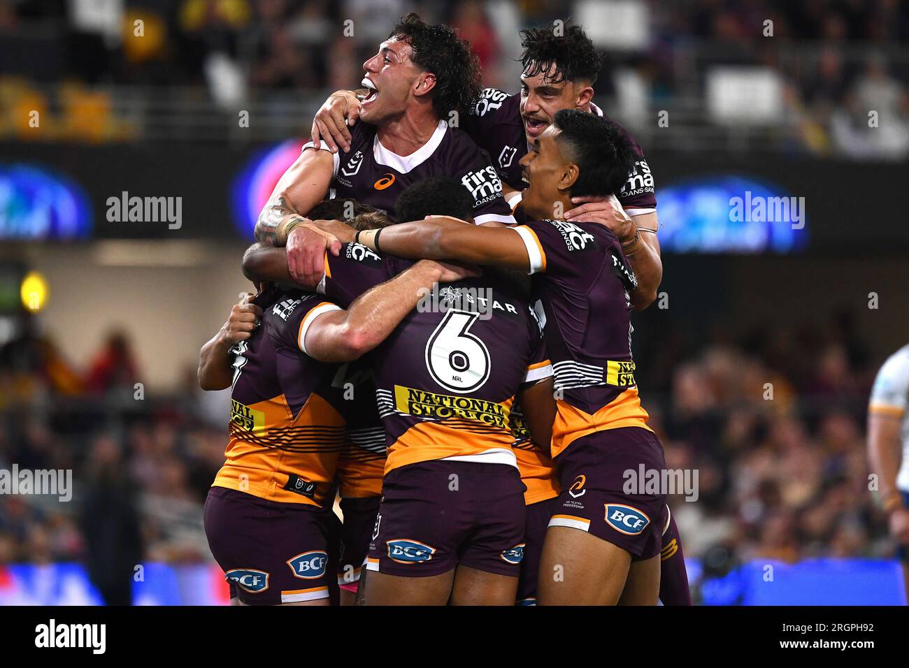 Brisbane, Australia. 11th Aug, 2023. Jordan Riki and Kotoni Staggs of ...
