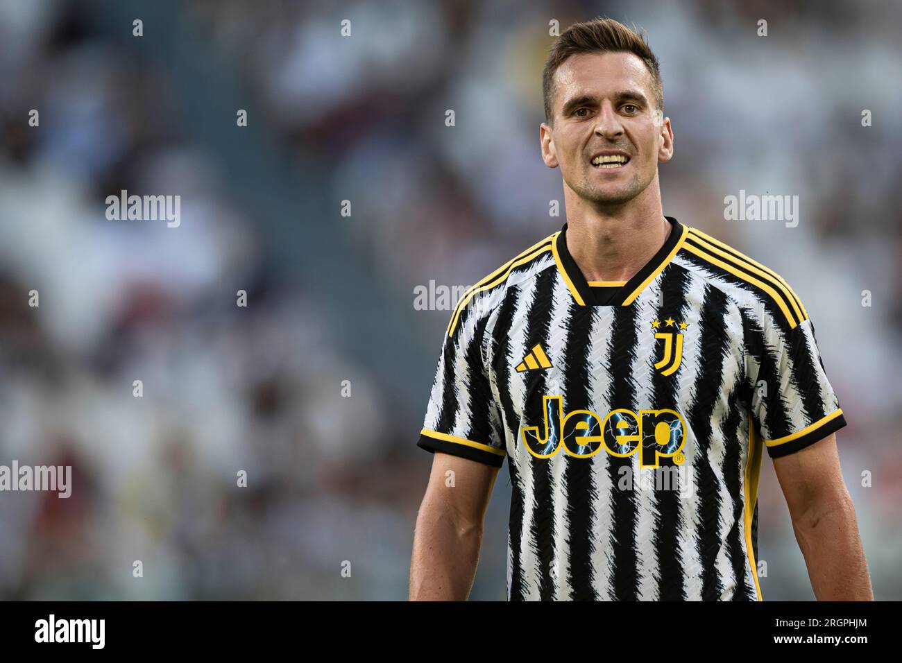 Arkadiusz Milik of Juventus FC looks on during the friendly football ...