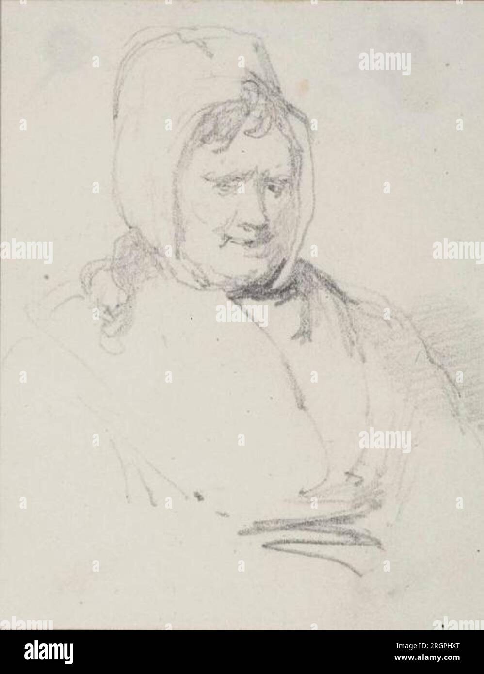 A Woman Wearing a Bonnet - John Phillip by John Phillip Stock Photo - Alamy