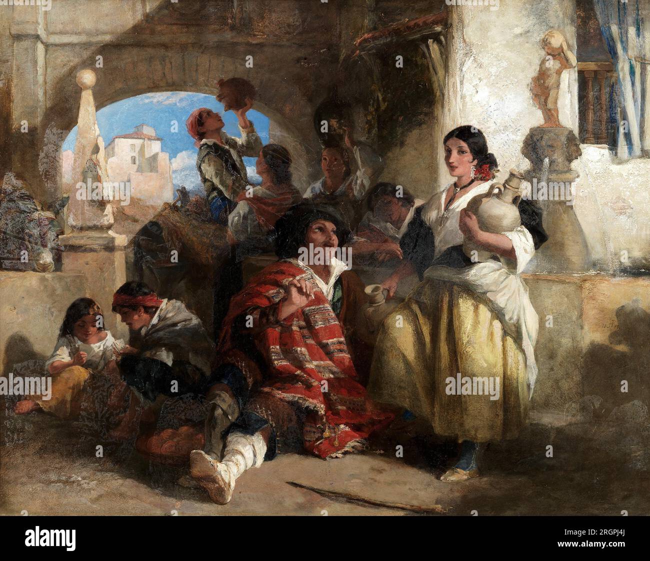 Spanish peasants at the well 1859 by John Phillip Stock Photo - Alamy