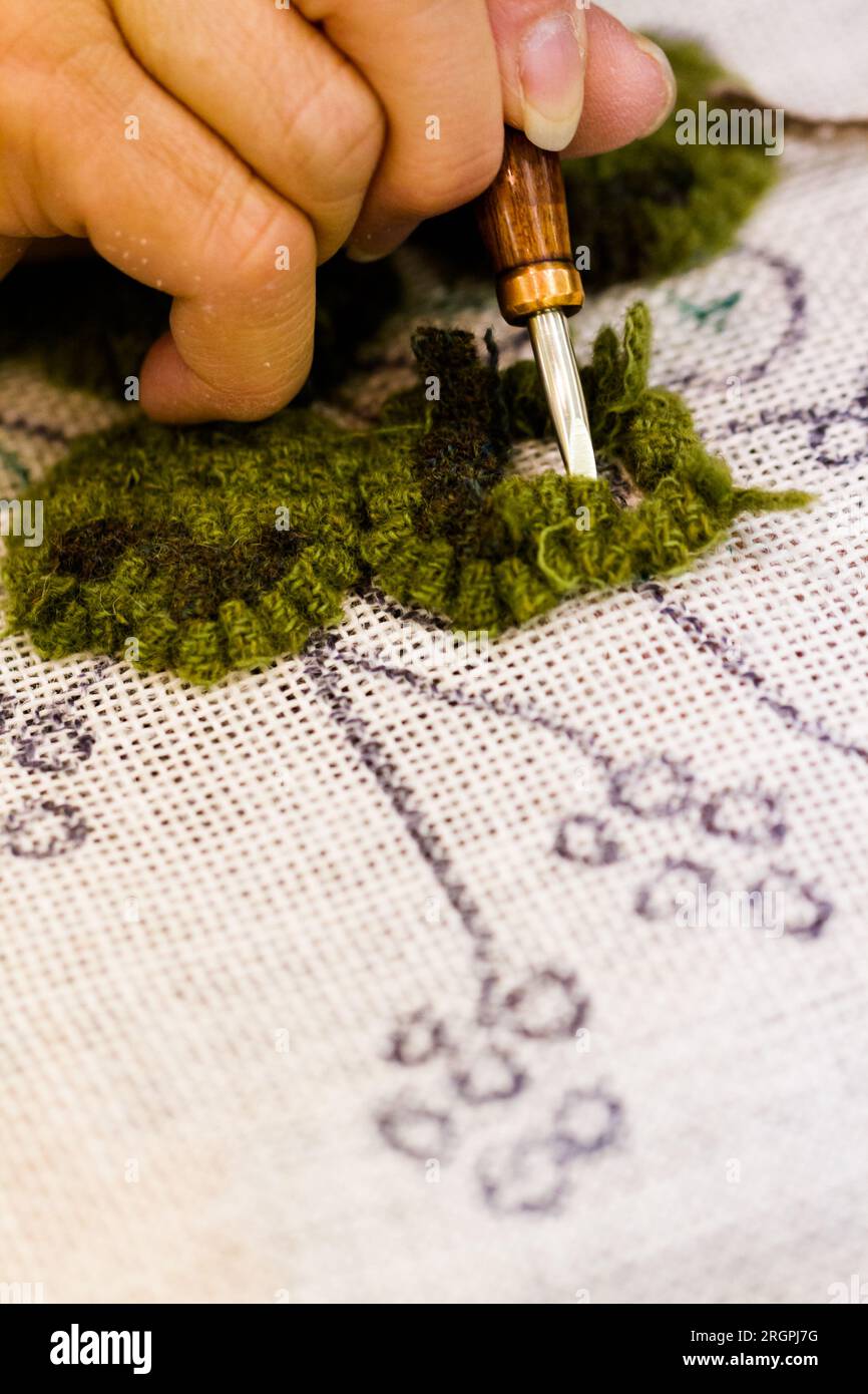 Latch hooking hi-res stock photography and images - Alamy