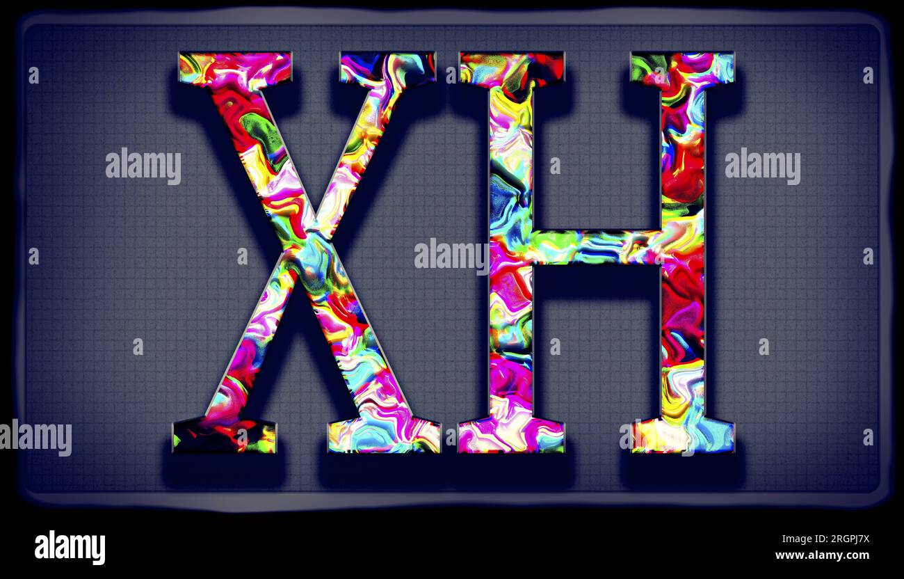 Signature XH design Painter rough Stock Photo - Alamy