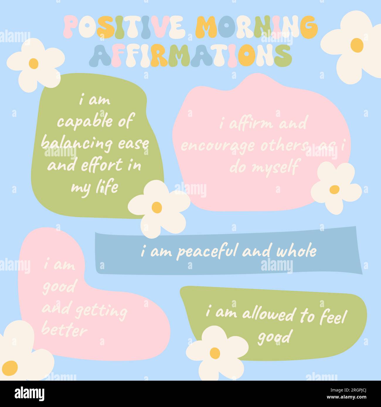 Positive morning affirmations. Inspirational quote. Cute phrases of ...
