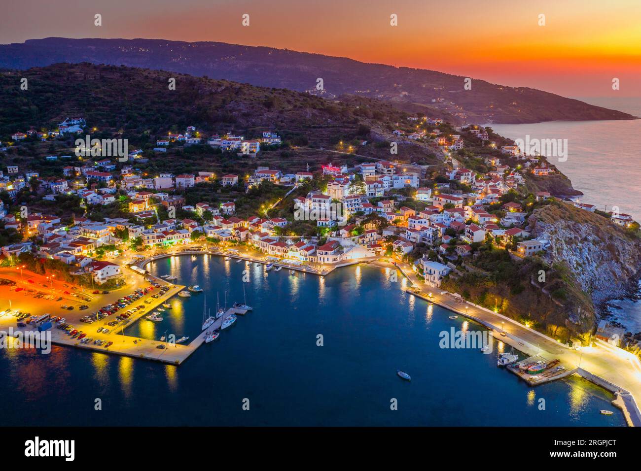 Traditional village of Evdilos, in Ikaria island, Greece Stock Photo ...