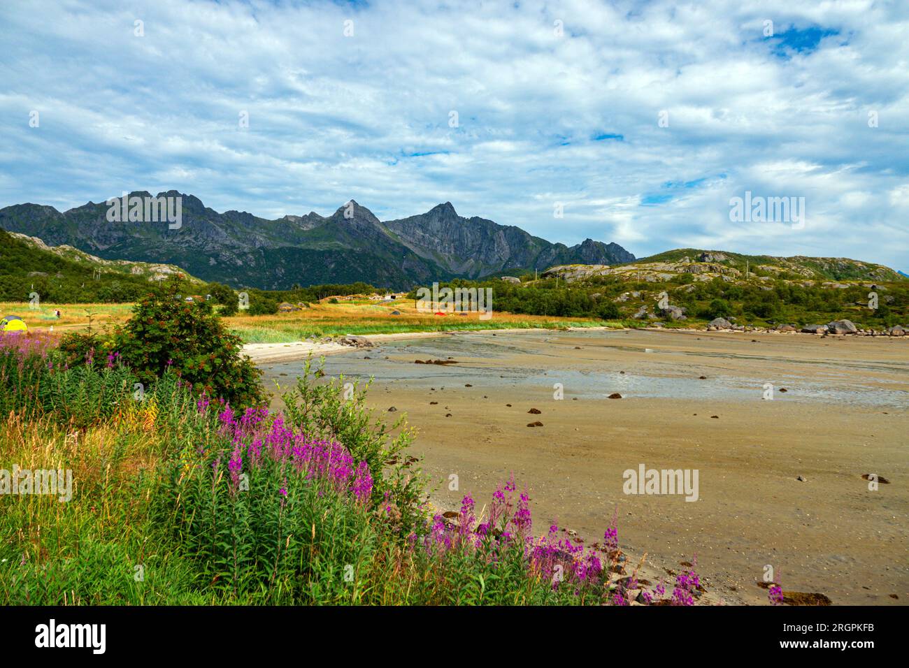 Kalle beach, Hopen, The Lofoten islands archipelago in Arctic Norway ...