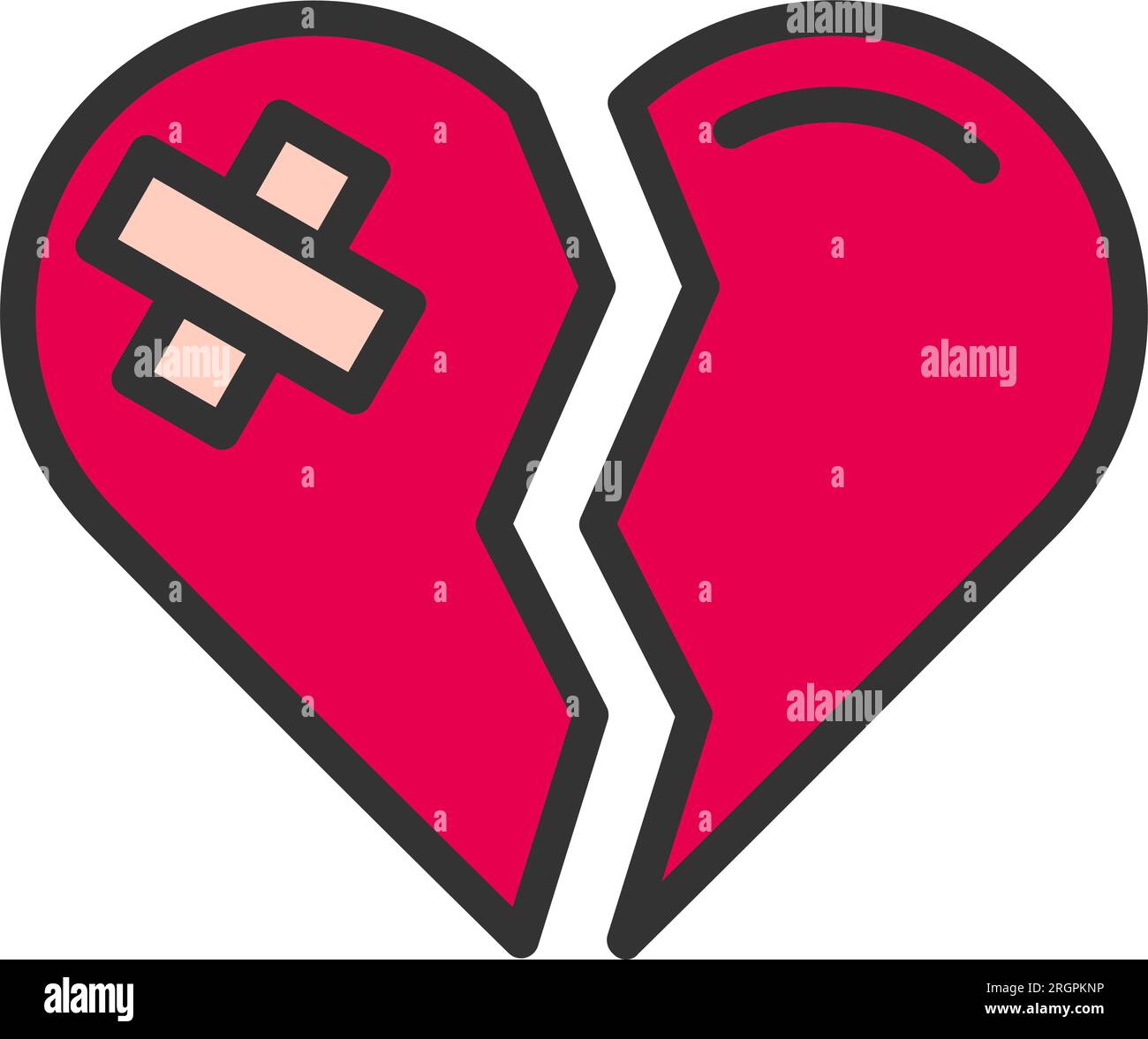 Broken heart icon image Cut Out Stock Images & Pictures - Alamy