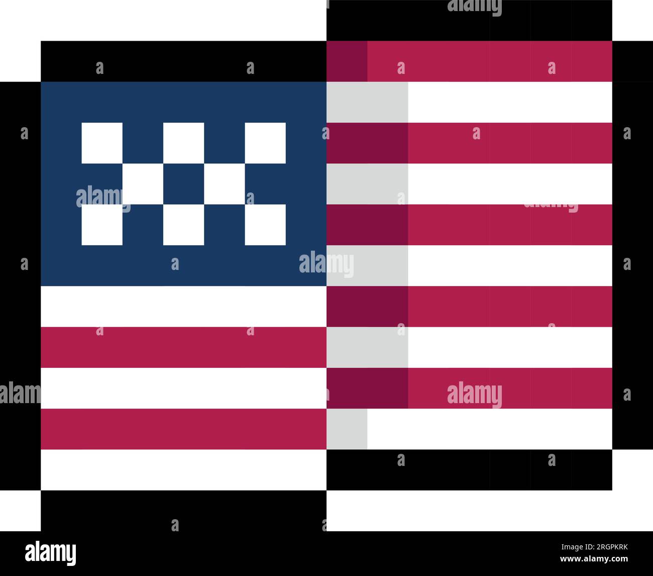 Waving national flag of the United States. Vector pixel tiny icon for ...