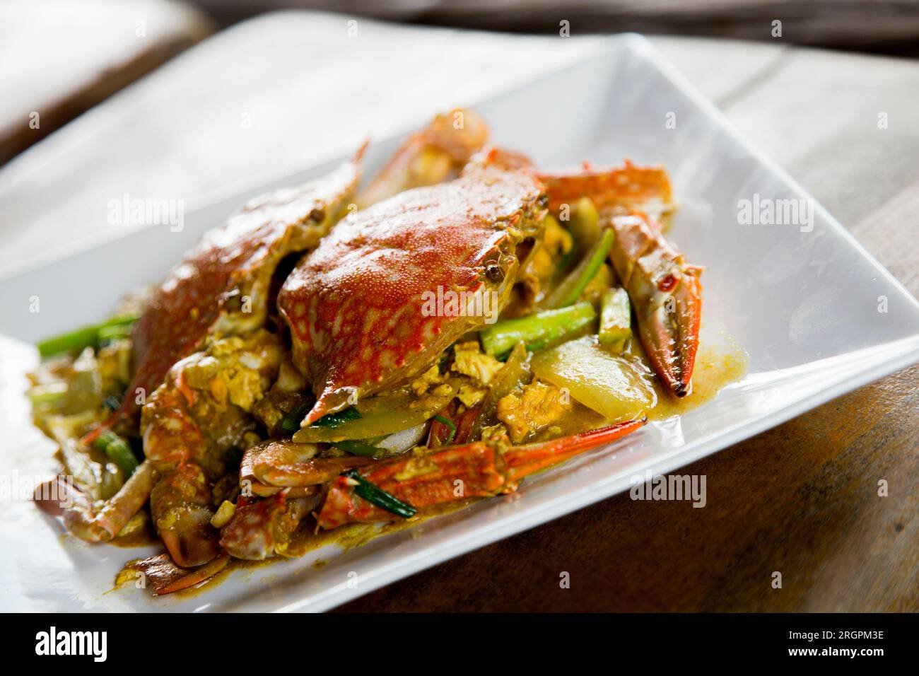 Thai Stir-Fried Chilli Crab (Poo Pad Namprik Phao) served in a ...