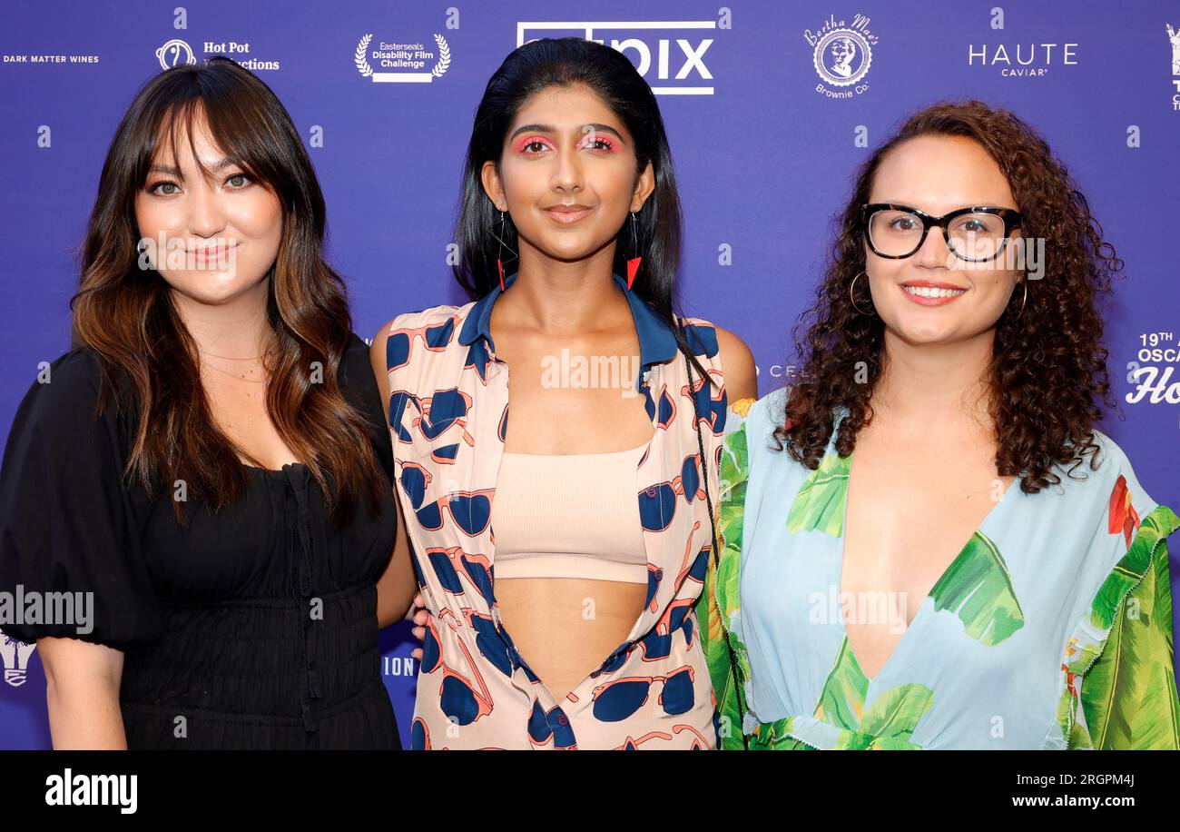Hollywood, Ca. 10th Aug, 2023. Naomi Sedgwick, Pratima Mani, Lorena Lourenco at the Opening ...