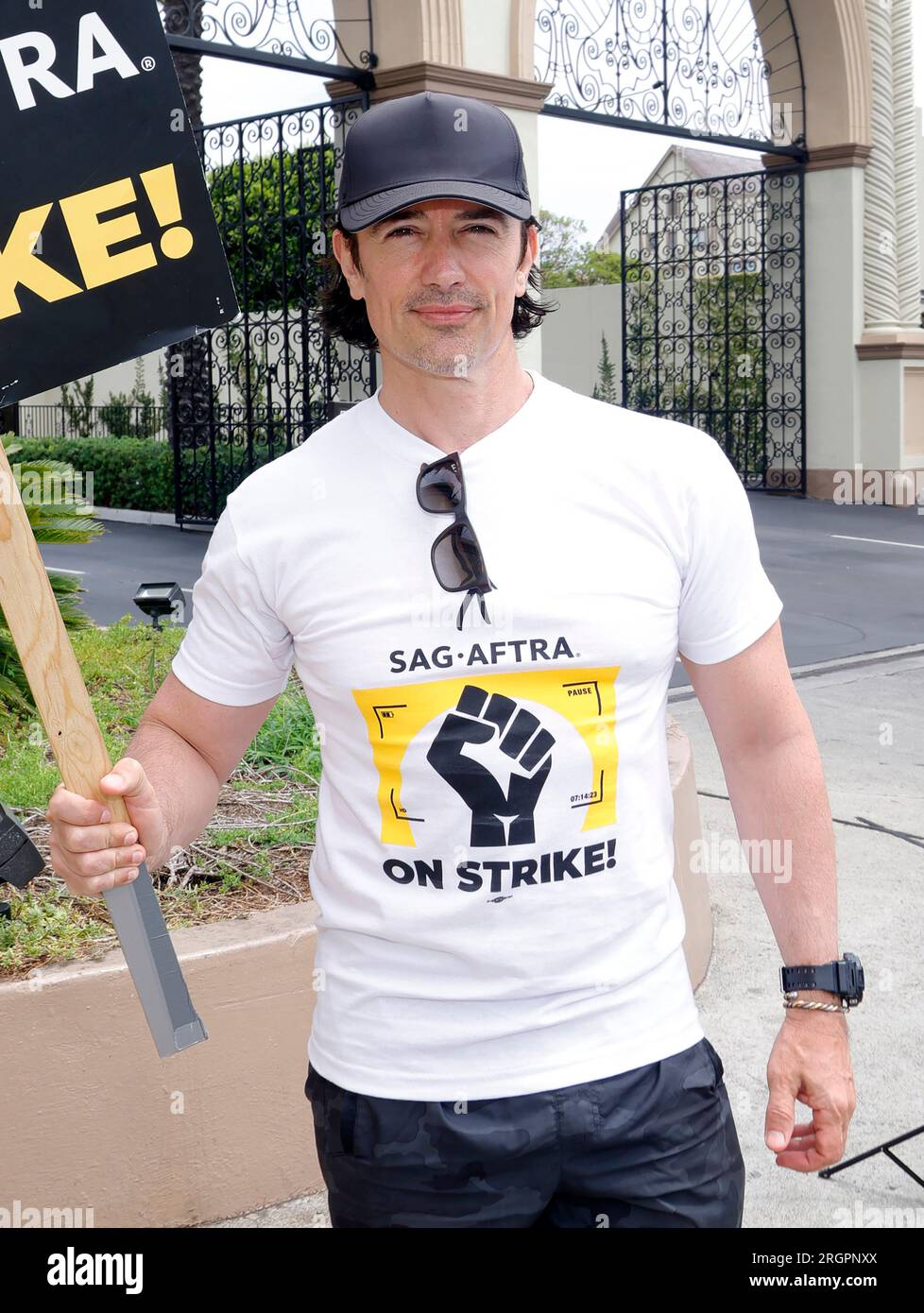 Hollywood, Ca. 10th Aug, 2023. Adam Croasdell at the SAG AFTRA-WGA ...