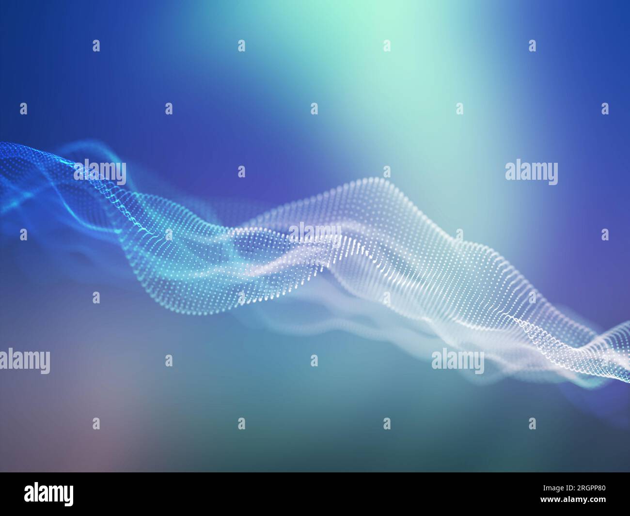 3D render of an abstract network communications background with flowing ...