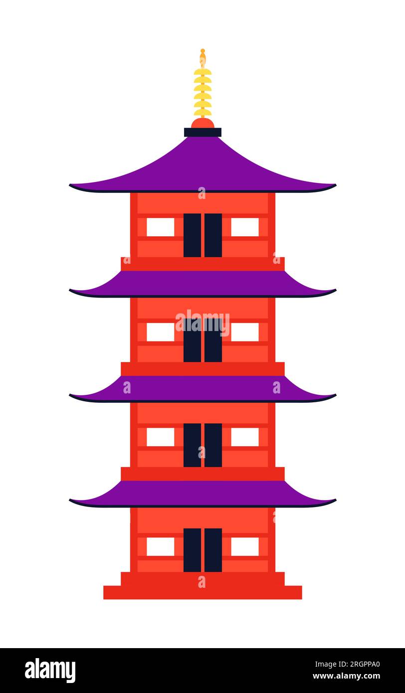 Buddhist temple - modern flat design style single isolated image Stock ...