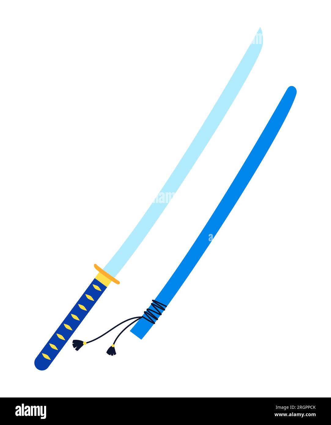 Samurai sword - modern flat design style single isolated image Stock ...