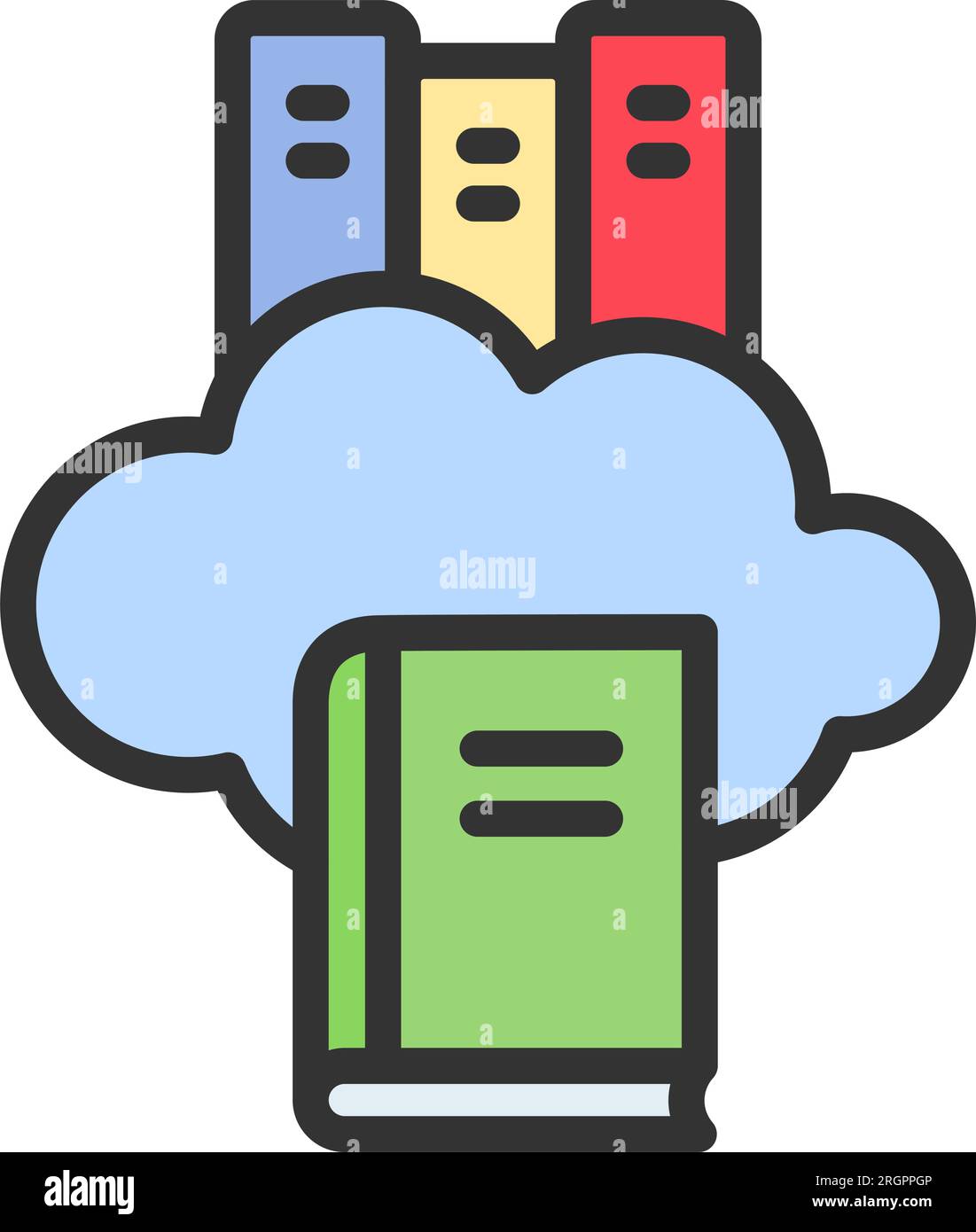 Cloud Library Icon image. Suitable for mobile application Stock Vector ...