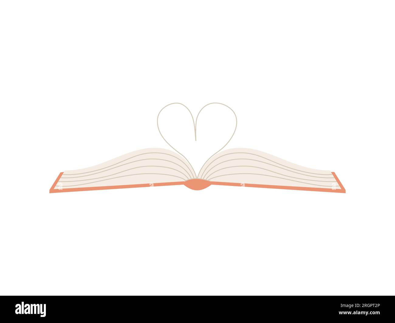 Open book with pages folded in shape of heart. The book is a symbol of ...