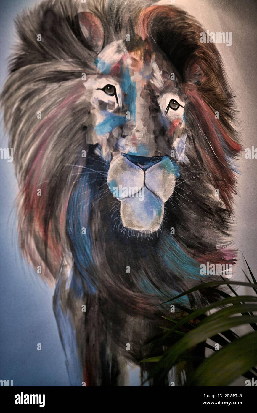 Painting of a Lion Stock Photo - Alamy