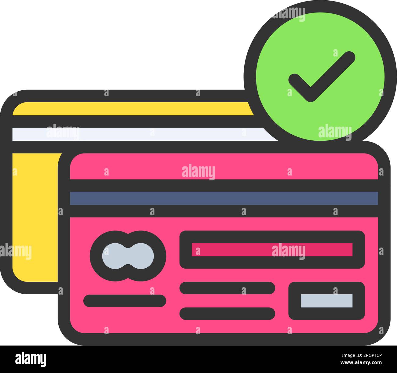 Credit Card Approved Icon image. Suitable for mobile application Stock ...