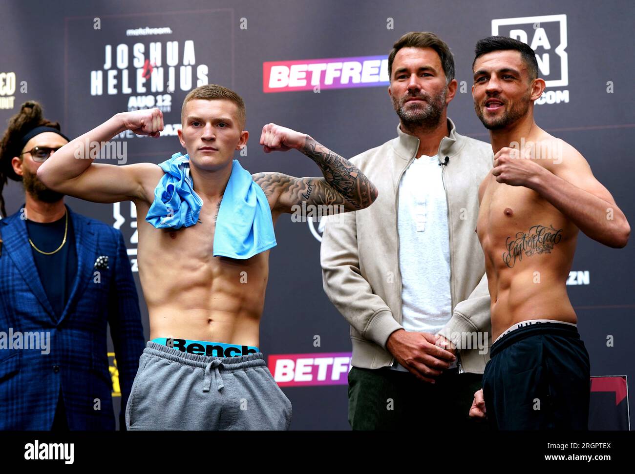 Matchroom Sport chairman and boxing promoter Eddie Hearn (centre ...