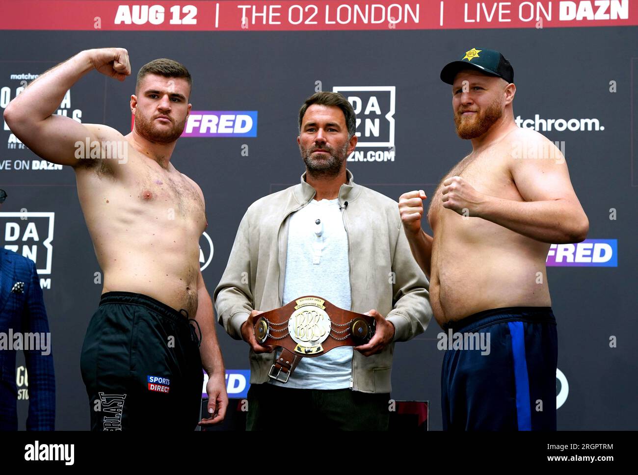 Matchroom Sport chairman and boxing promoter Eddie Hearn (centre ...