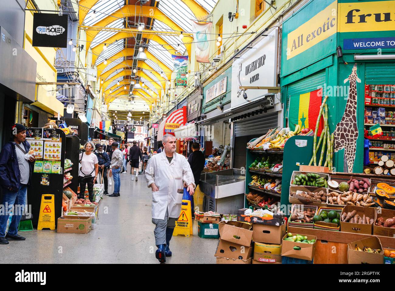 Brixton Village, popular trendy indoor market arcade with shops, bars ...