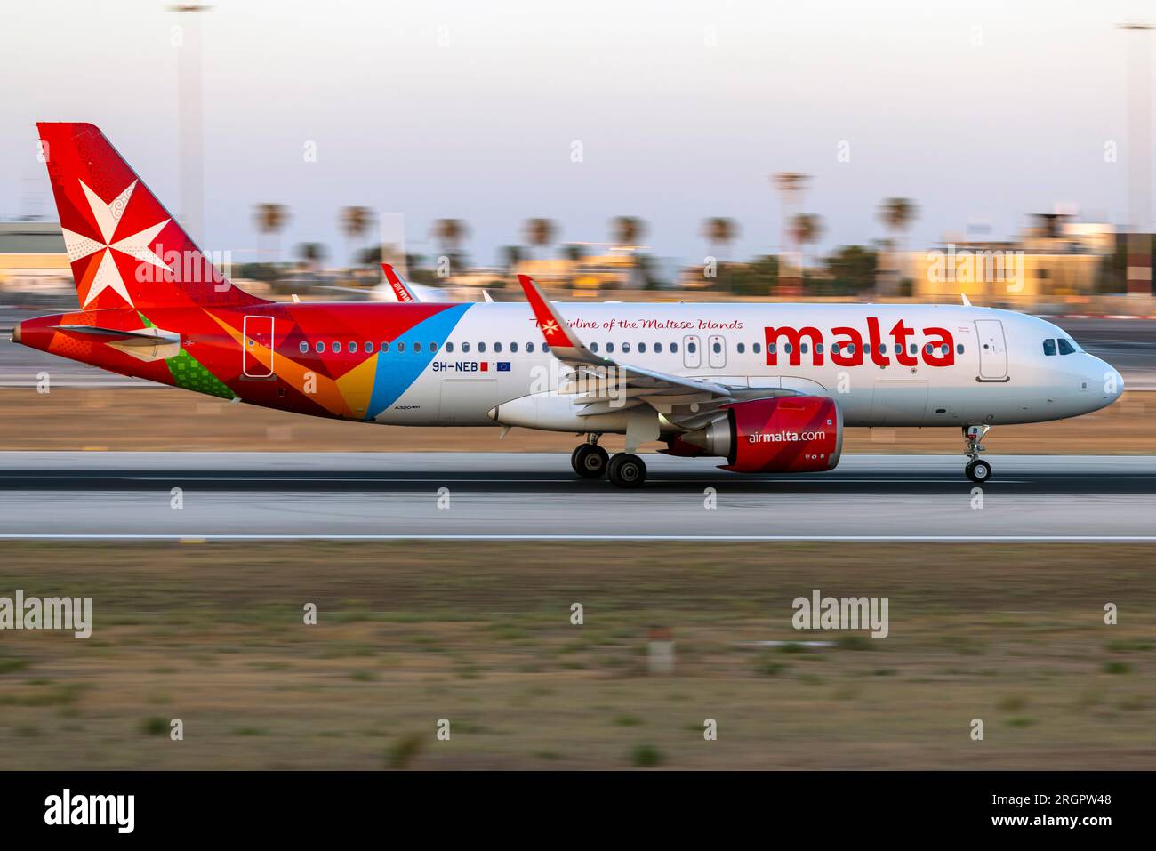 Air Malta Airbus A320-251N (REG: 9H-NEB) on its take off run Stock ...