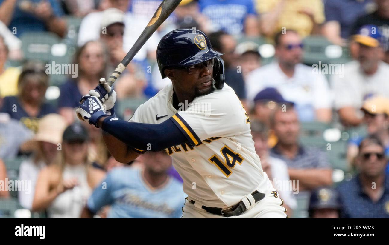 Milwaukee Brewers' Andruw Monasterio during the fourth inning of a ...