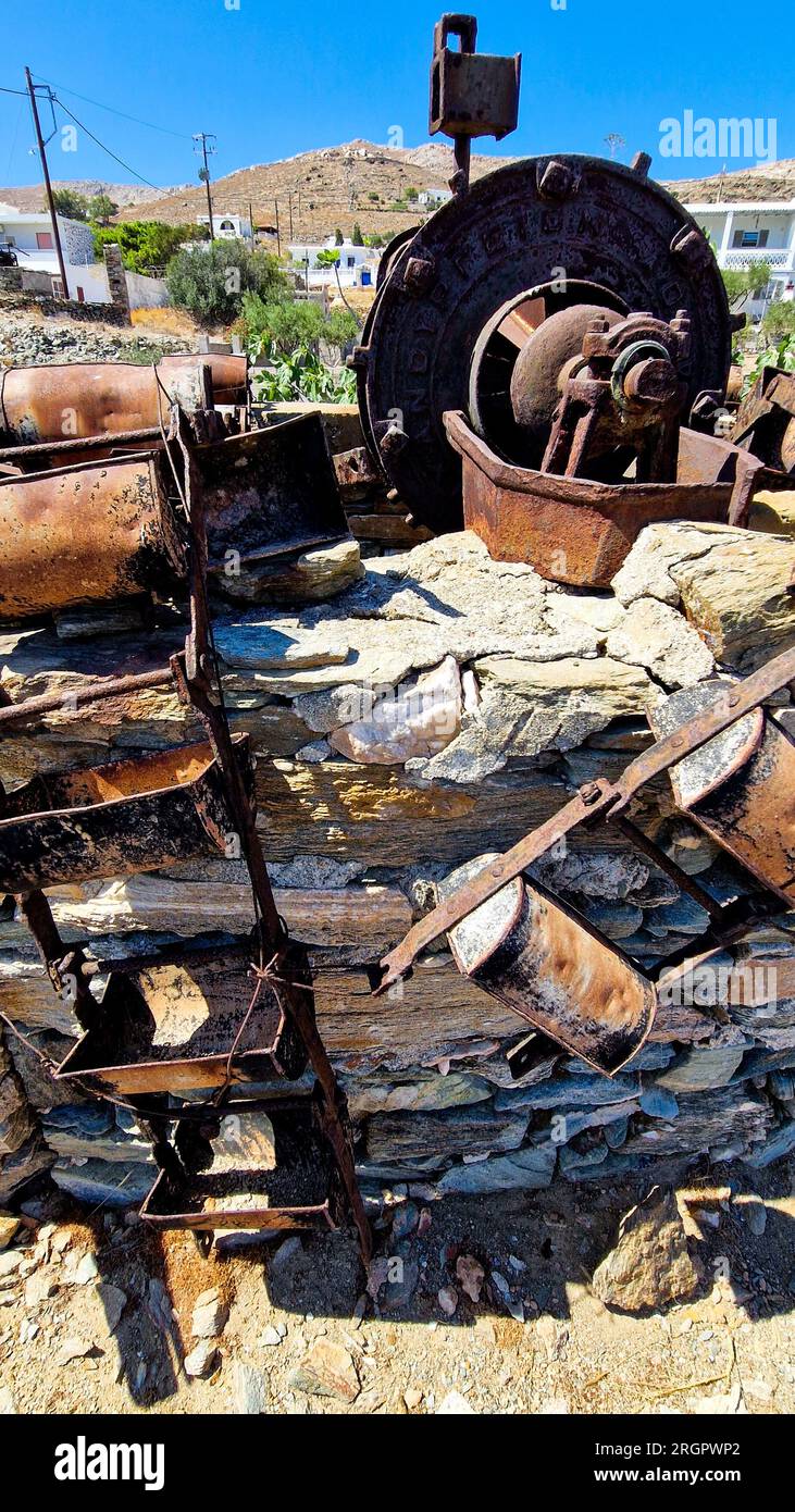 Water management, ancient artesian pit, Syros island, Greece, Southern ...