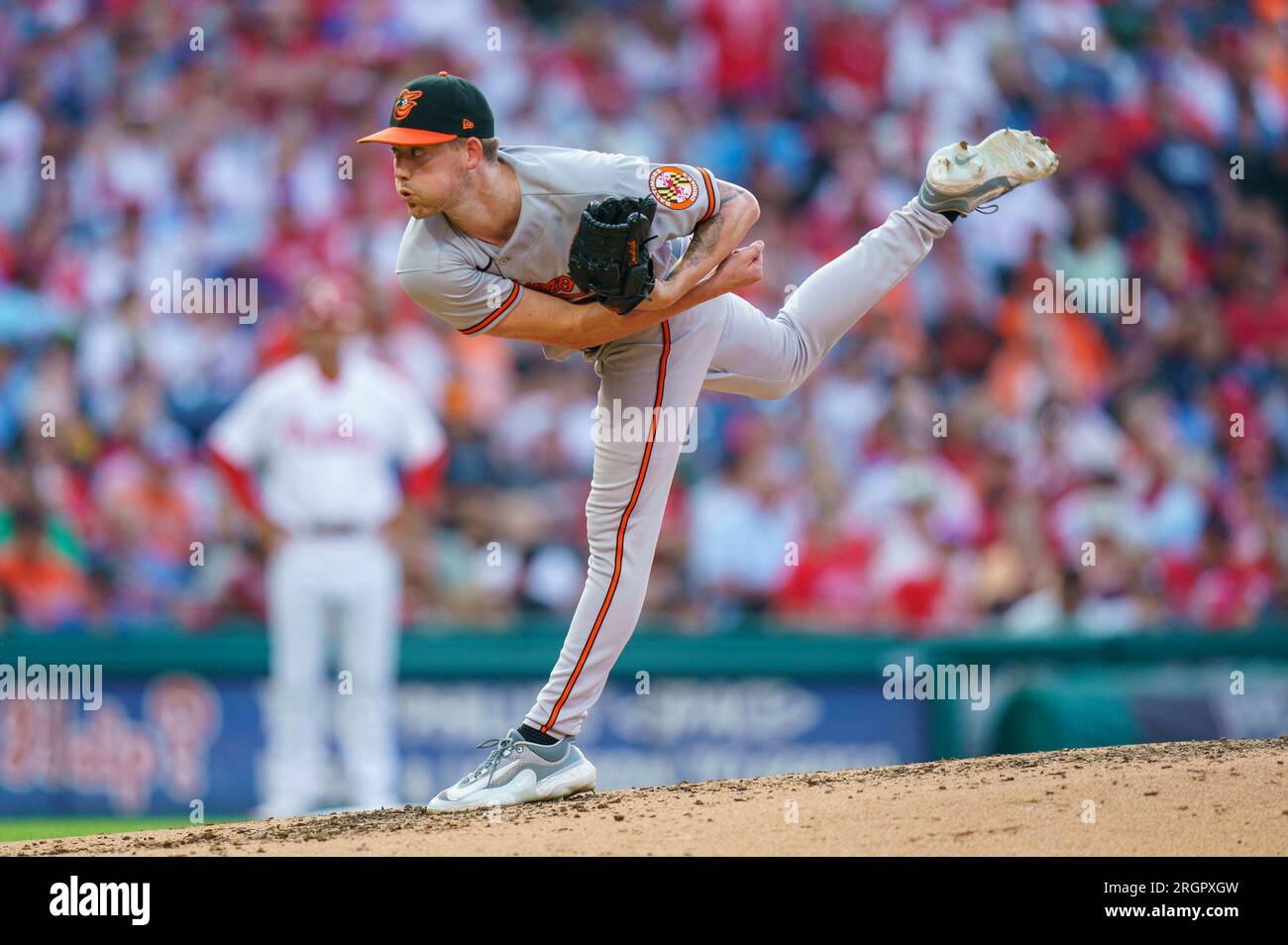 Baltimore Orioles starting pitcher Kyle Bradish in action during the ...