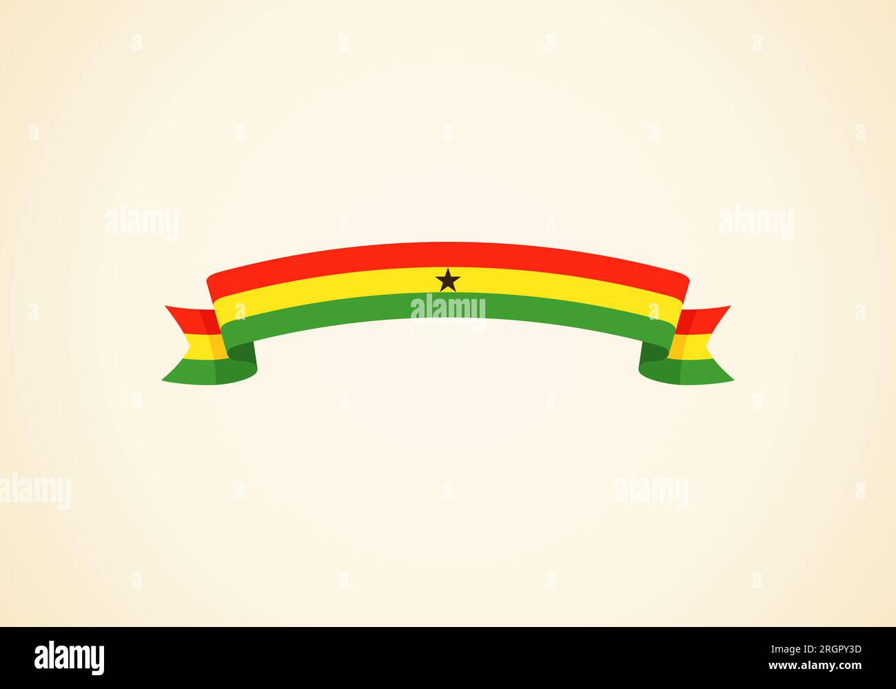 Ribbon with flag of Ghana in flat design style Stock Vector Image & Art ...
